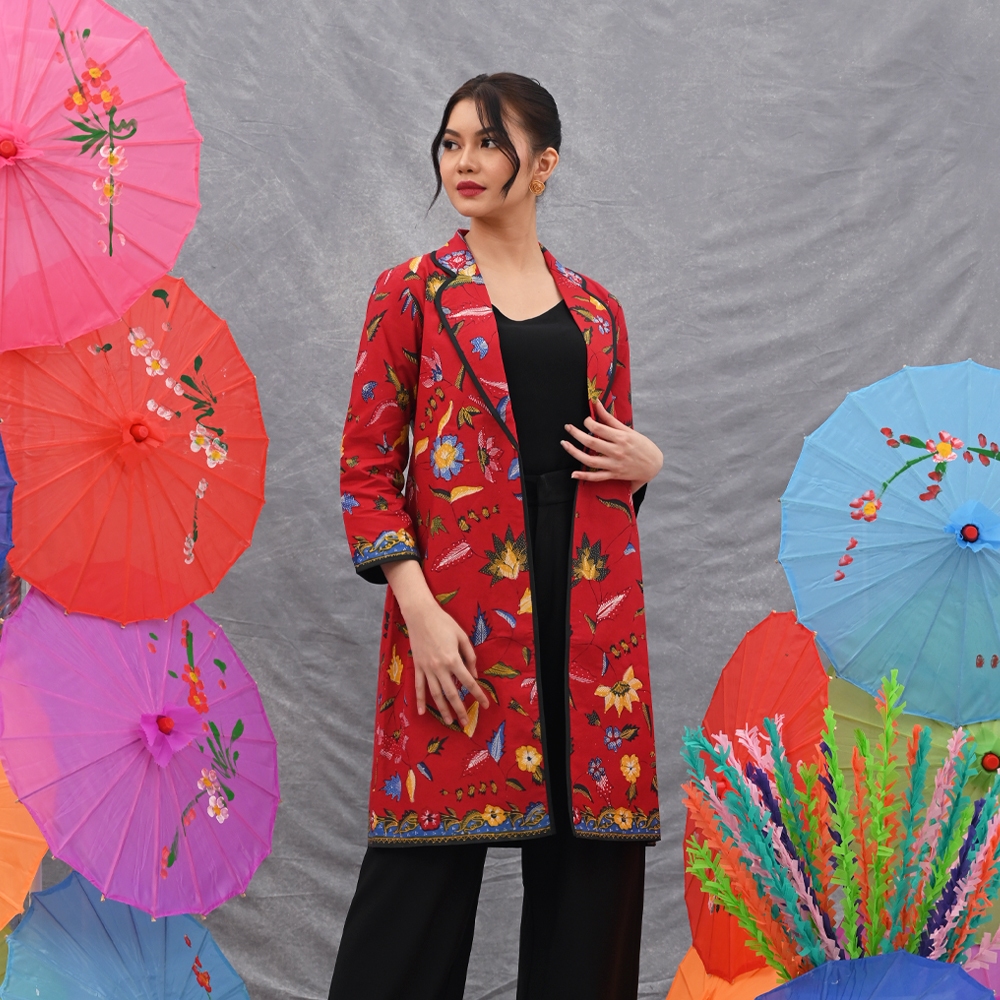 NONA RARA - outer Rindu Tulis Betawi T4169, modern women's outer batik ...