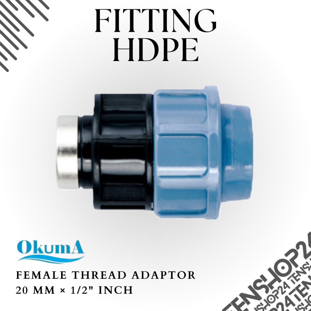 HDPE Fitting Female Thread Adapter / Thread Socket in OKUMA Brand size ...