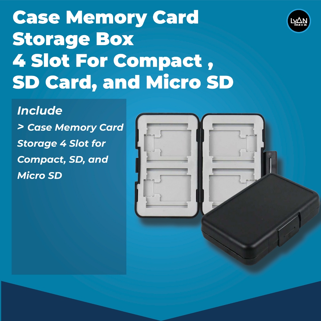 4-Slot Memory Card Storage Case for Compact, SD Card, and Micro SD ...