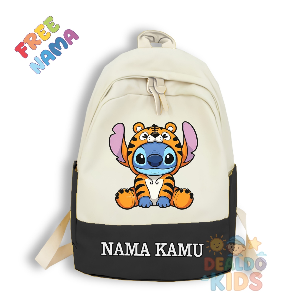 Lilo & Stich children's bag, custom tiger character, free name - free ...