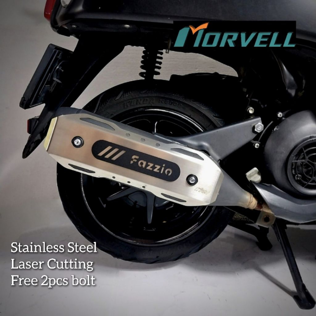 Yamaha fazzio exhaust cover shield muffler cover fazio muffler pipe ...
