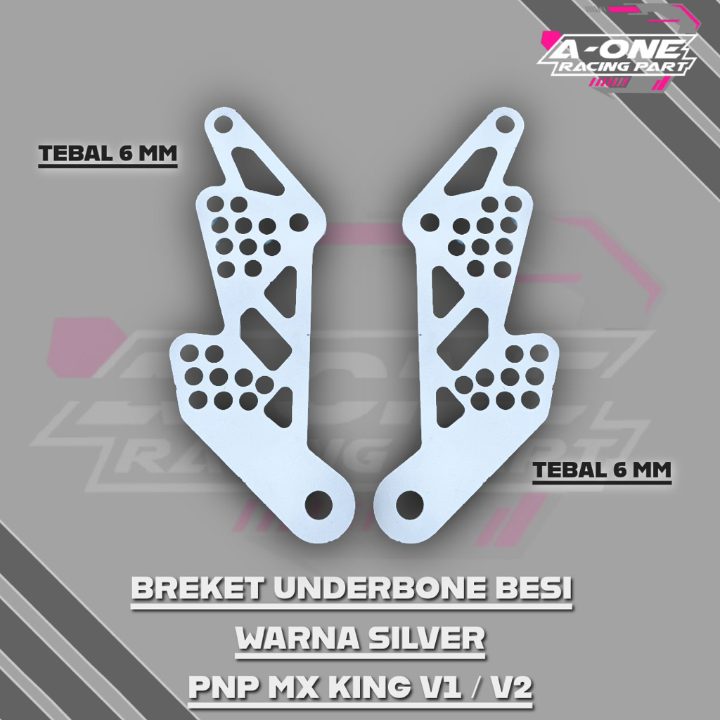 PNP MX KING Silver A-One Iron Underbone Footstep Breket (Free Sticker ...