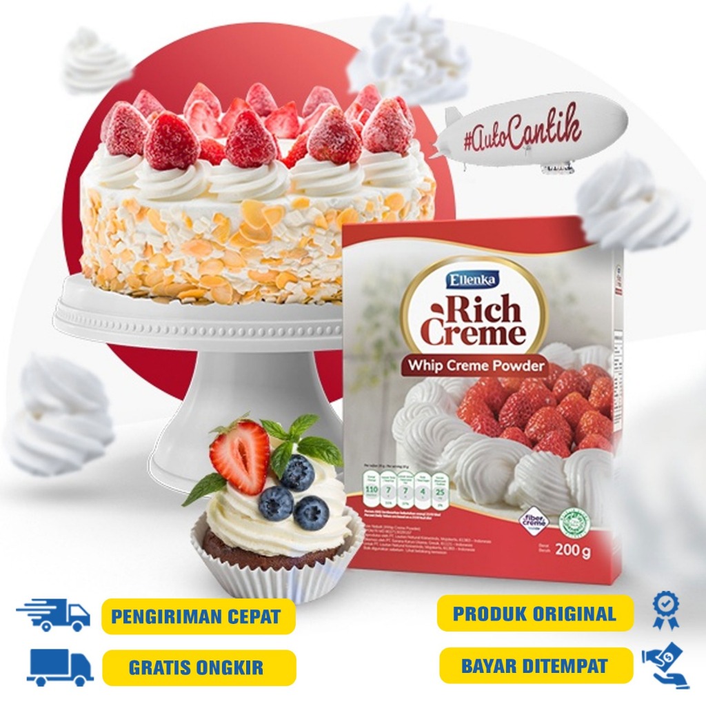 Elenka Rich Cream Whip Creme powder 200 GR | Shopee Philippines