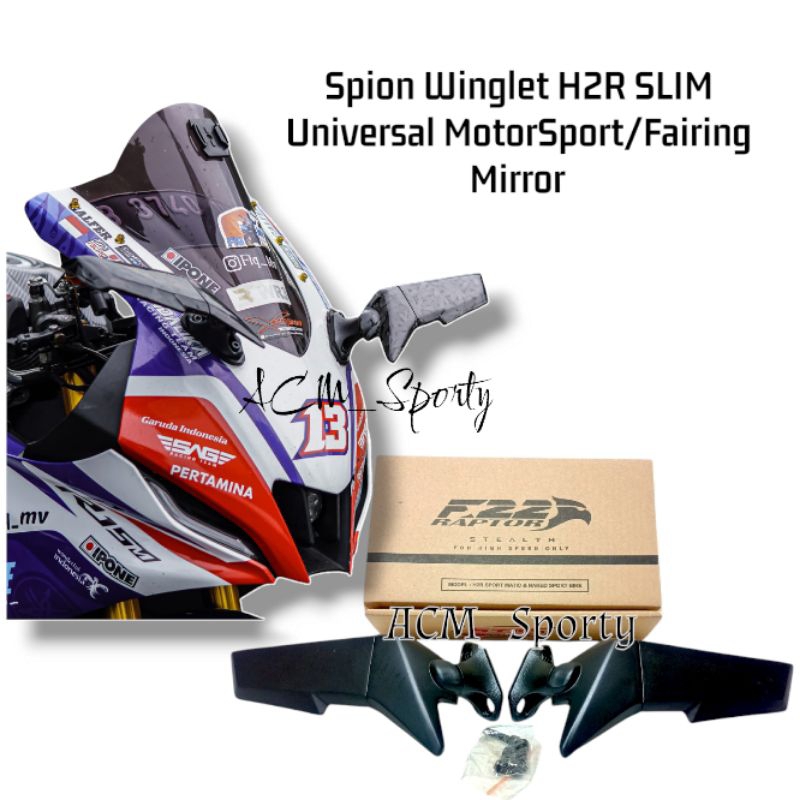 Stealth Winglet Rear View Mirror Model H2R V2 Slim Carbon Kevlar ...