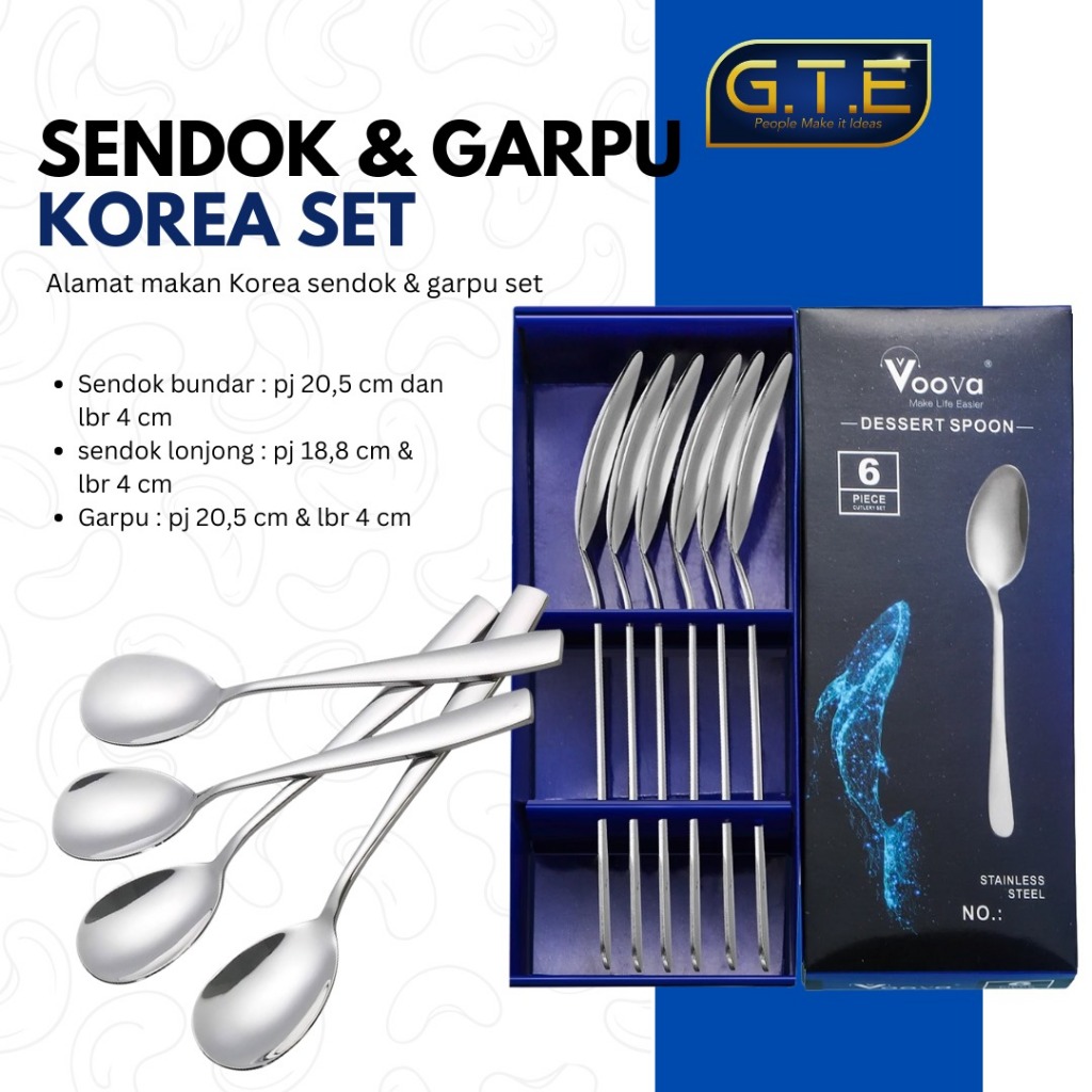 Gte | Stainless Steel Tablespoon Set / Korean Cutlery Set / Korean ...