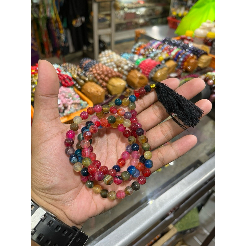 AGATE STONE TASBIH MIX COLOR | Shopee Philippines