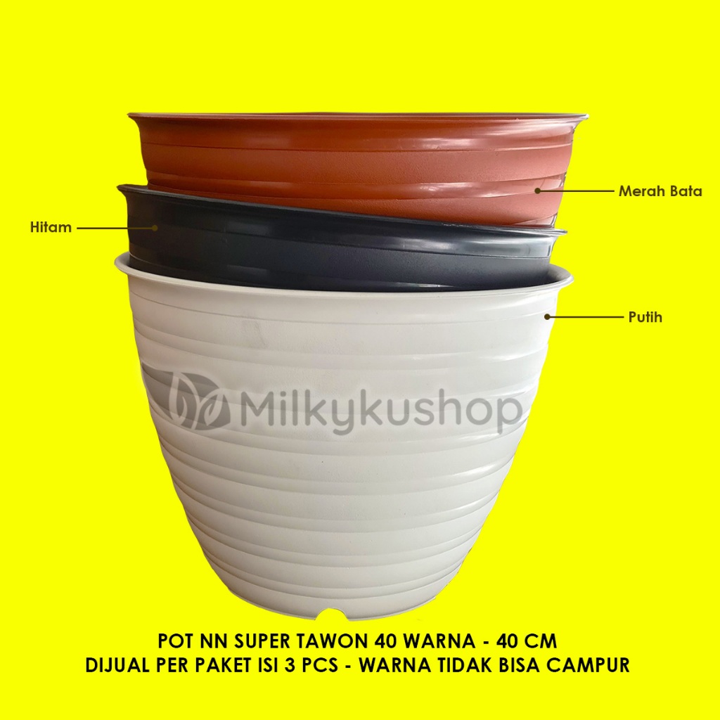 Super TAWON POT 40 COLORS 40 CM - PACKAGE OF 3 - VIA CARGO FLOWER POT ...
