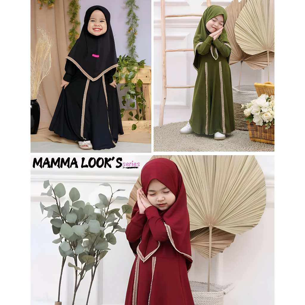 Muslim Clothes Gamis for Girls Eid 2025 One Set Hijab Age 2 3 4 5 6 7 8 ...