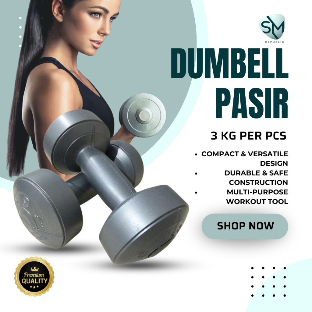 Dumbell Barbell Sand Plastic PVC Premium Dumble 3KG Dumbbell Barbell 3 KG | Shopee Philippines