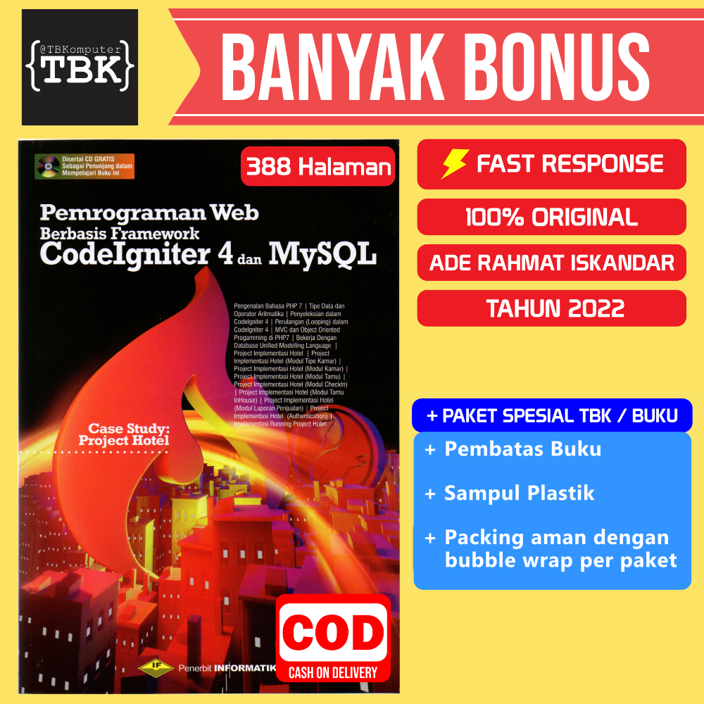 WEB PROGRAMMING BOOK BASED ON FRAMEWORK CODEIGNITER 4 AND MYSQL ADE RAHMAT ISKANDAR | Shopee ...