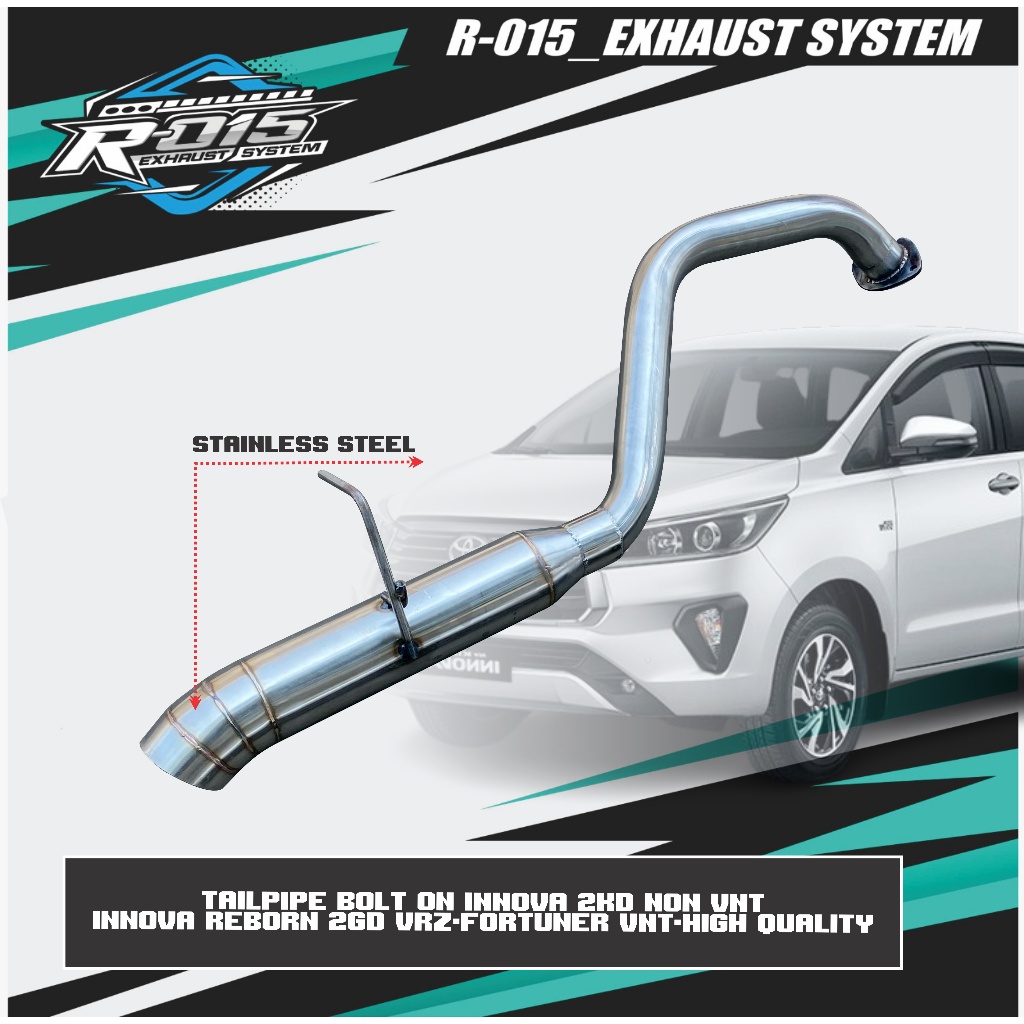 Racing Exhaust Tailpipe Bolt On Innova 2Kd Fortuner Vnt Vrz Reborn-PNP ...