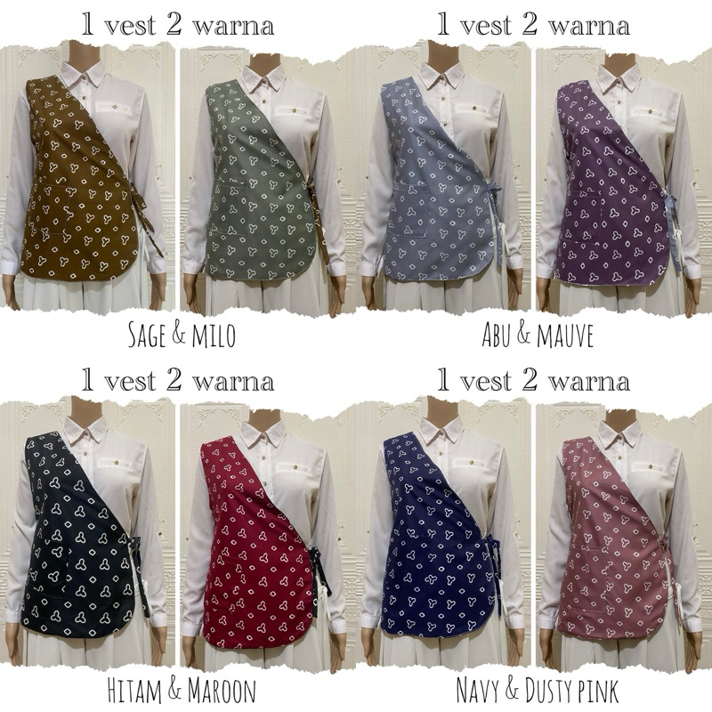 2 look side vest / 1 vest 2 colors back and forth | Shopee Philippines