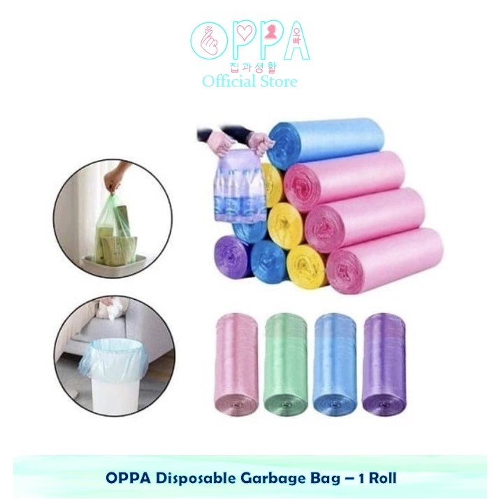 Oppa Jumbo Plastic Garbage Bags - 1 Roll 15 Sheets Disposable Trash Bag Anti Tear Garbage Bag ...