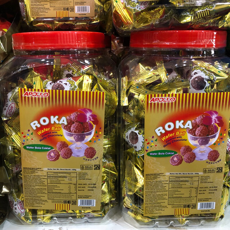 Apollo ROKA WAFER BALL CHOCOLATE JAR contains 70 420g | Shopee Philippines