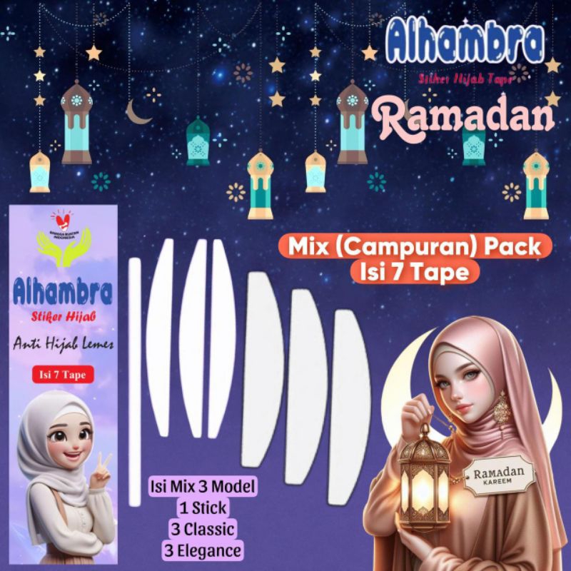 Alhambra Mix Mix Mix Pack Hijab Shaper Tape Stickers Mix 3 Variant ...