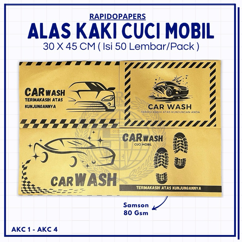 [50 Sheets] Car Wash Foot Pad 30x45 cm / Universal Car Wash Paper ...