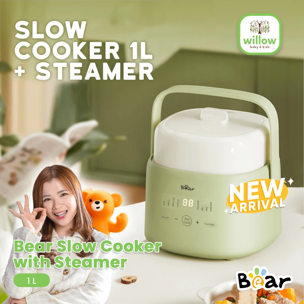 Food Maker - Bear Slow Cooker W/Steamer 1L | Shopee Philippines
