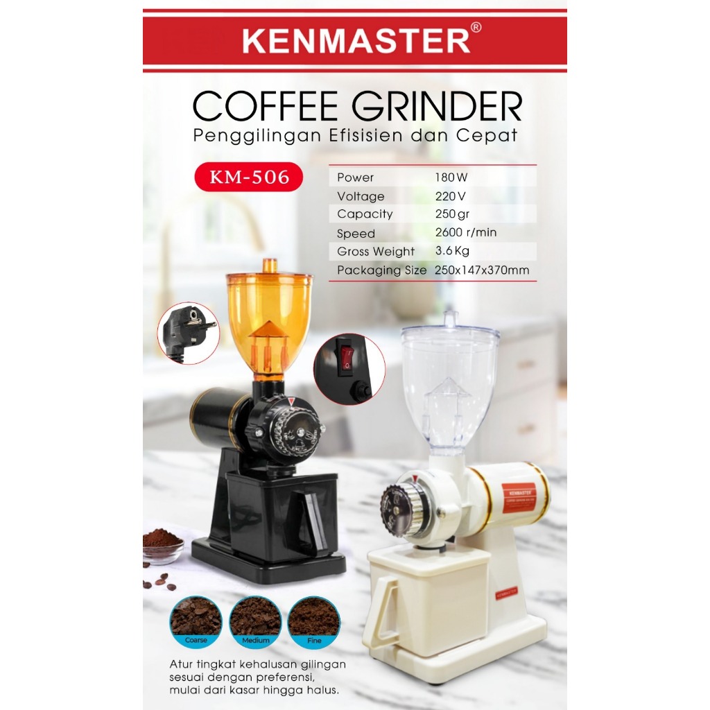 MESIN Kenmaster Practical KM 506 Coffee Grinder Machine | Shopee ...