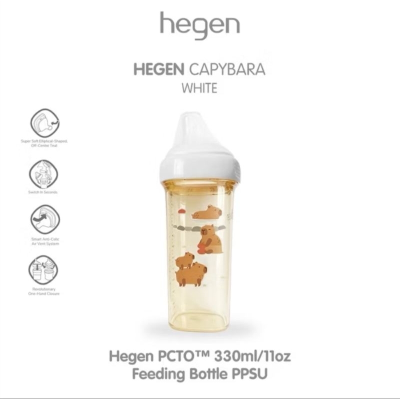 Hegen Feeding Bottle PPSU 330ml Capybara milk Bottle with Teat Fast Flow (6 months+) | Shopee ...