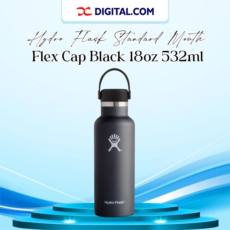 Hydro Flask 18 oz Standard Mouth with Flex Cap Black 532ml | Shopee Philippines