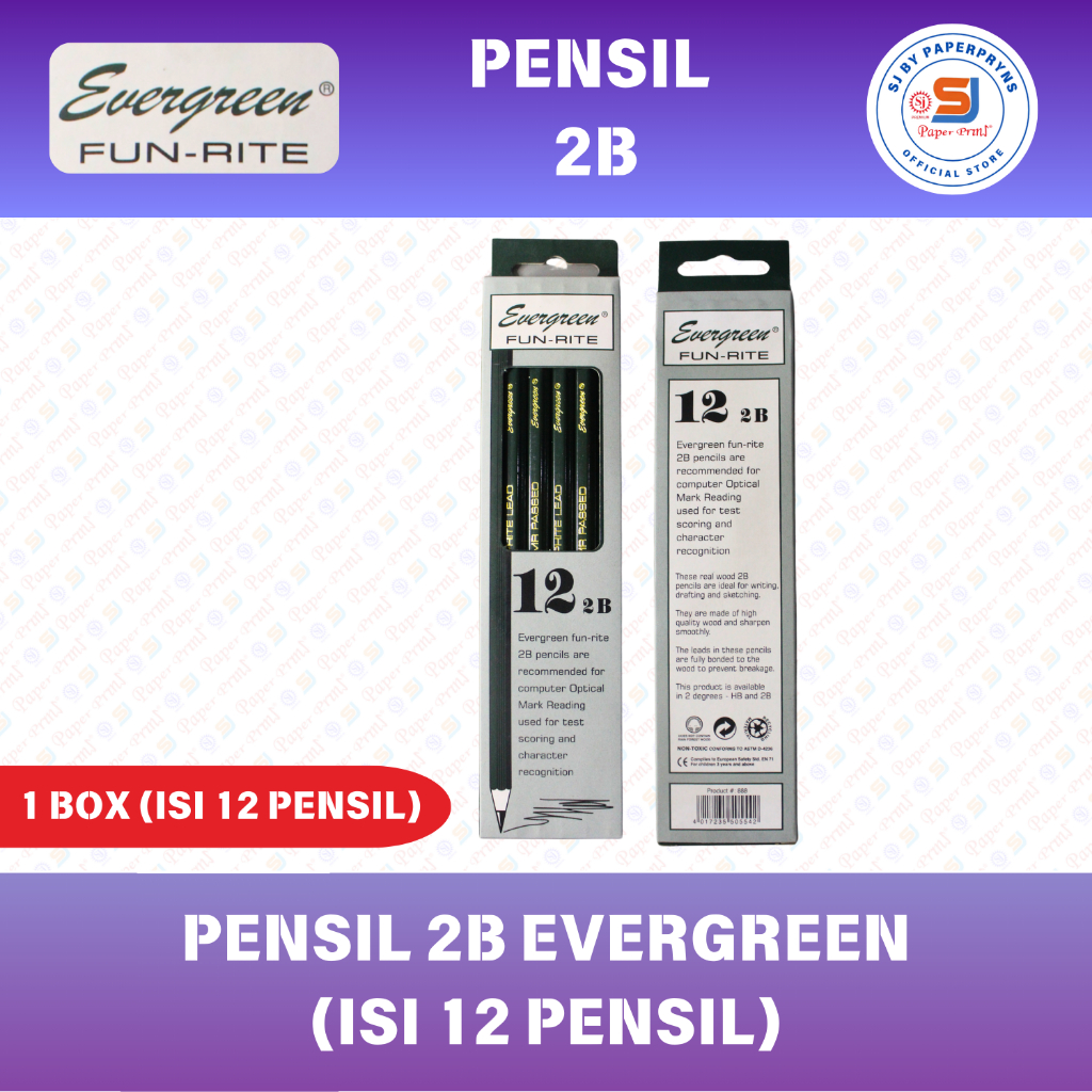 PENCIL 2B EVERGREEN (1 BOX CONTAINS 12 PENCILS) | Shopee Philippines
