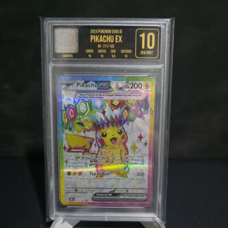 Pikachu ex sr egs 10 grading card pokemon gem mint indonesia original | Shopee Philippines