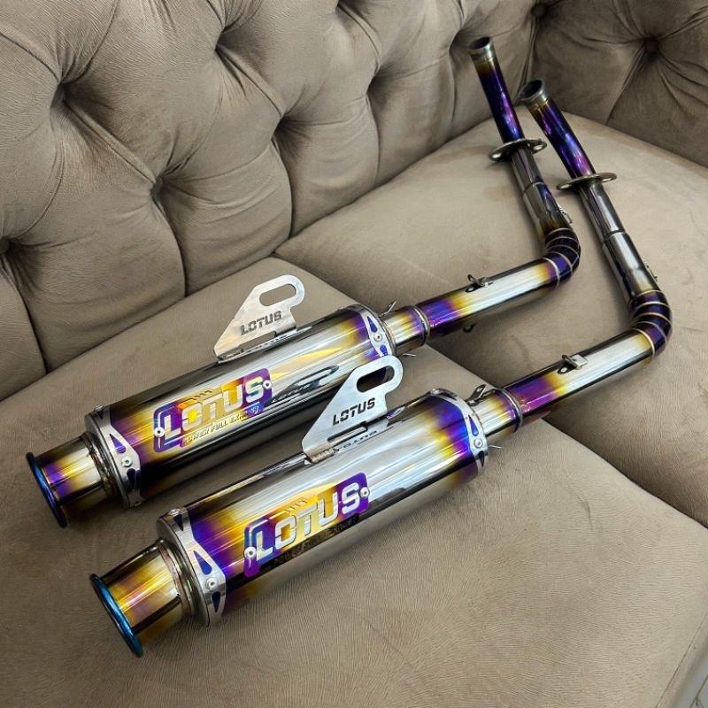UNGU ORIGINAL LOTUS exhaust MODEL SALEMBA PURPLE CEKLIS PNP AEROX NMAX ...
