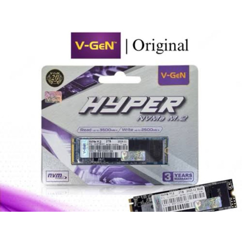 Ssd NVMe M2 V-GEN Hyper Pcie Gen3 2280 128GB Original 100% | Shopee ...