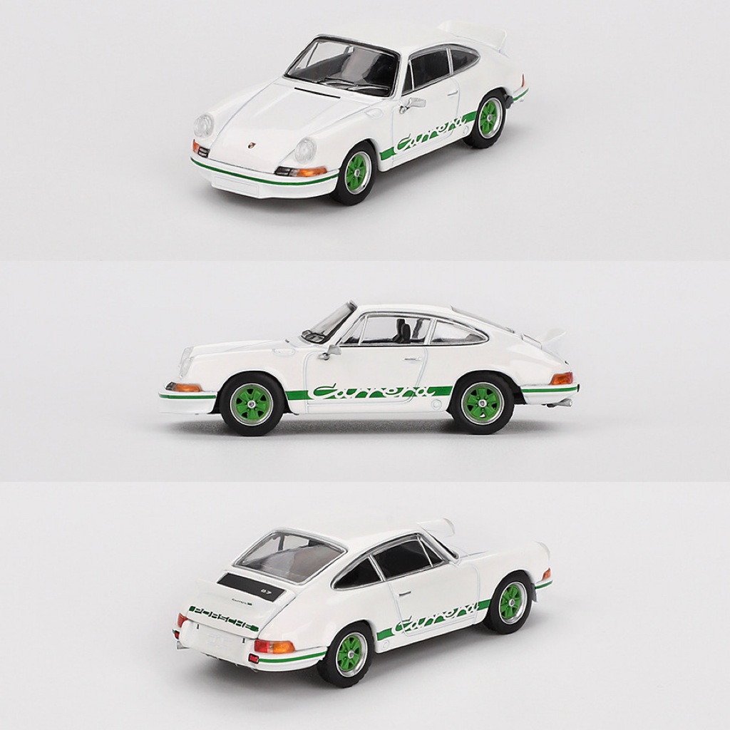 Mini GT 801 PORSCHE 911 CARRERA RS 2.7 GRAND PRIX WHITE WITH GREEN ...
