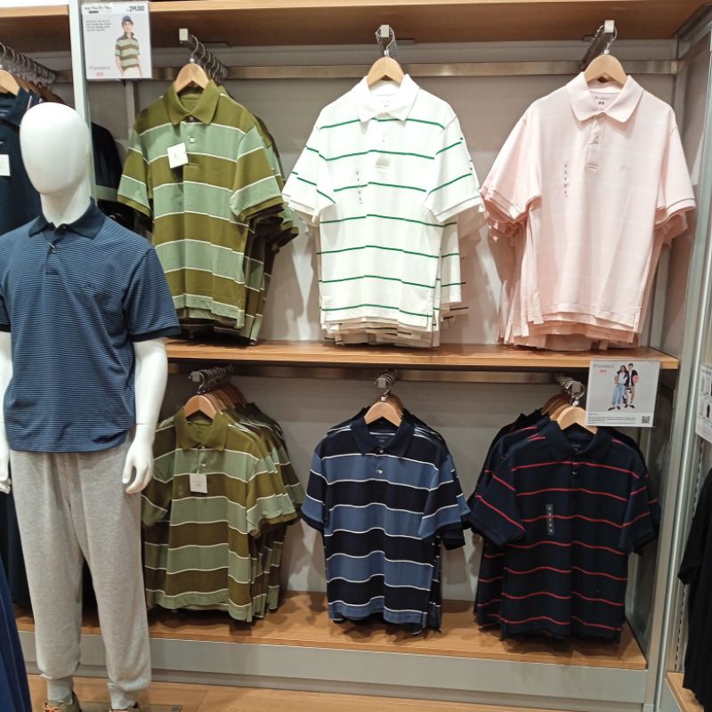 UNIQLO x JW Anderson Dry Pique Polo Shirt Short Sleeve Stripe Tipping ...