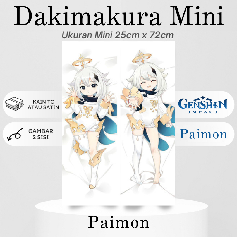 DAKIMAKURA Mini Genshin Impact PAIMON Mini Waifu Anime Pillow | Shopee ...