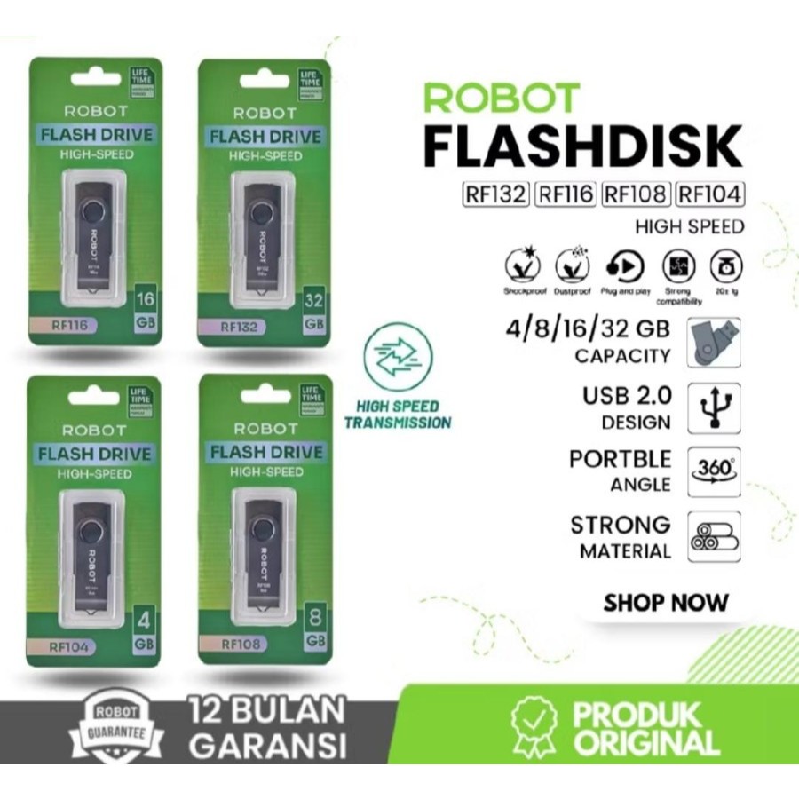 Robot FLASHDISK RF104/RF108/RF116/RF132 new Rotatable U-disks USB 2.0 ...