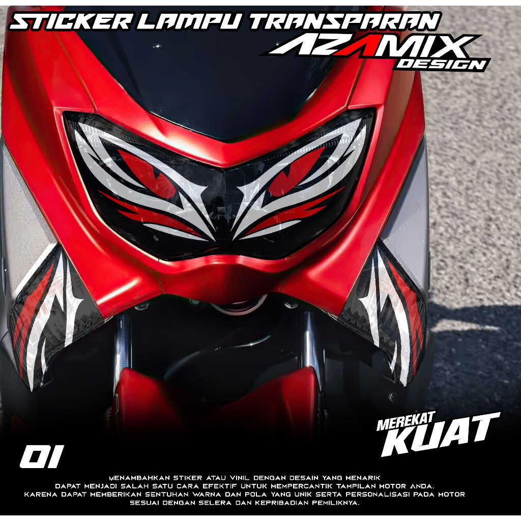 MATA Code 01 OLD NMAX MOTORCYCLE HEADLIGHT EYEBROW STICKER - LATEST ...