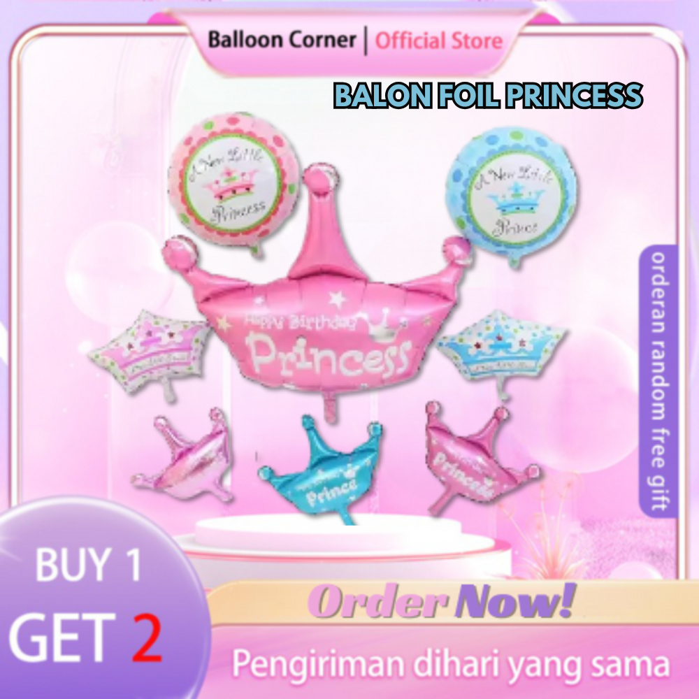 Mini Crown Foil Balloons / Prince Crown / Princess Mini Crown Theme ...