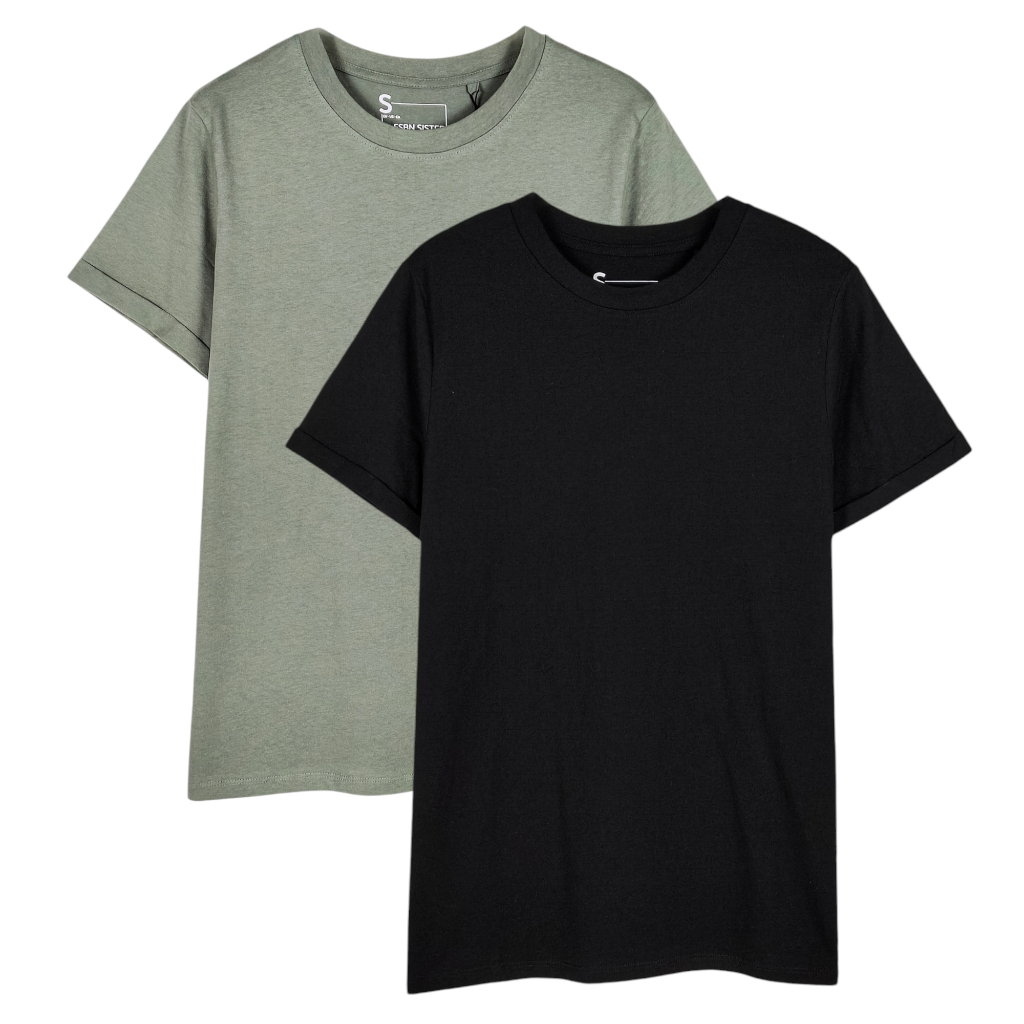 [AMW 354] FSBN Women's short-sleeved 2-color T-shirt | Shopee Philippines