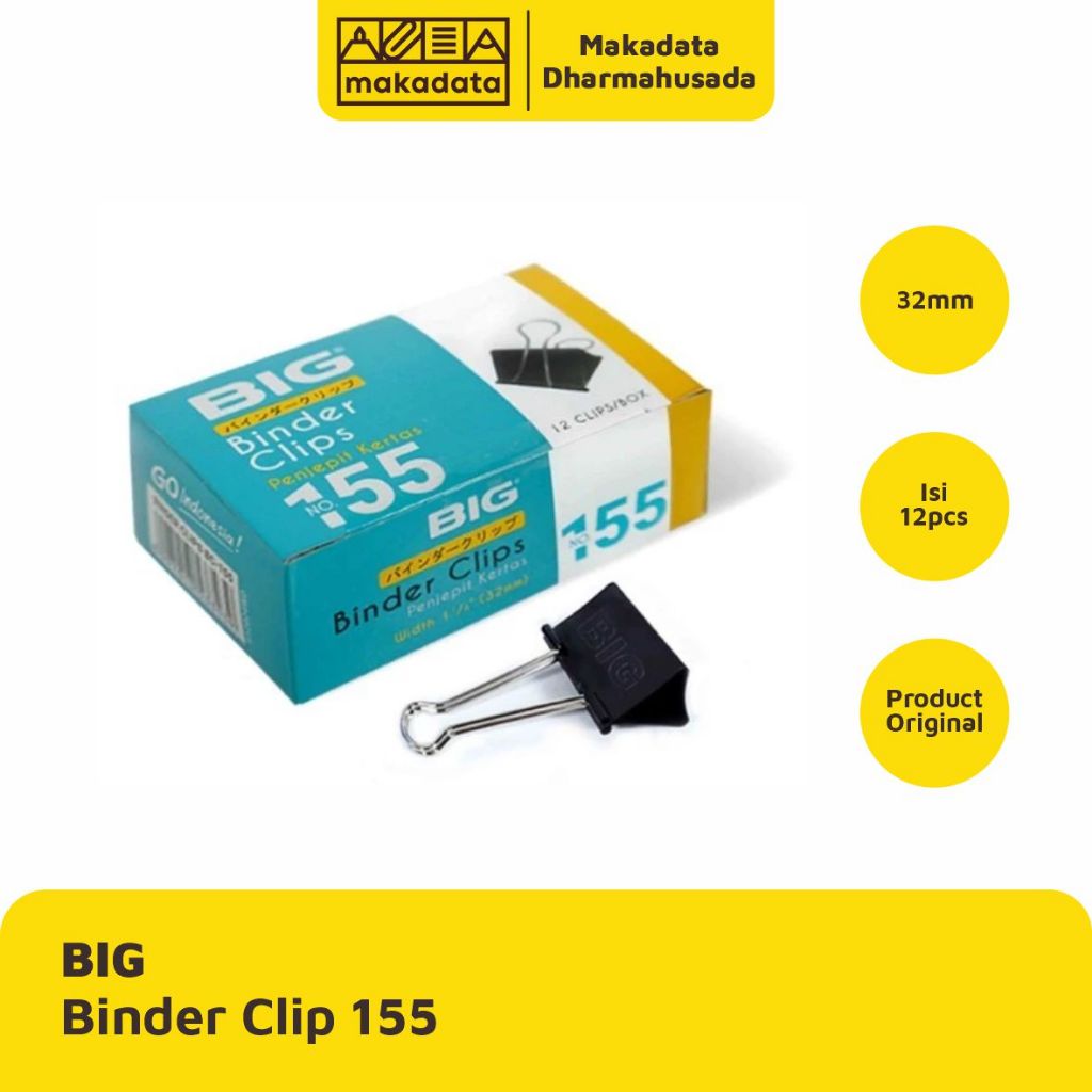 Binder CLIP | Big PAPER CLIP 32MM NO. 155 (1 PACK) | Shopee Philippines