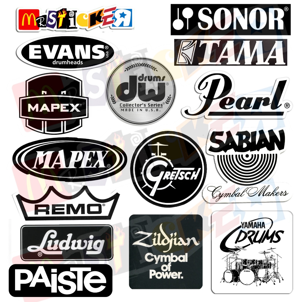 Drum stickers cymbal percussion brands logo drummer stickers | Shopee ...