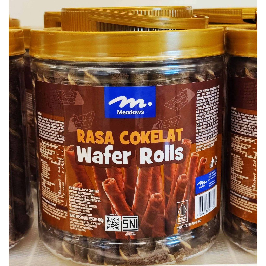 Wafer Rolls Meadows Chocolate flavor uk. 700 grams Semprong Chocolate ...