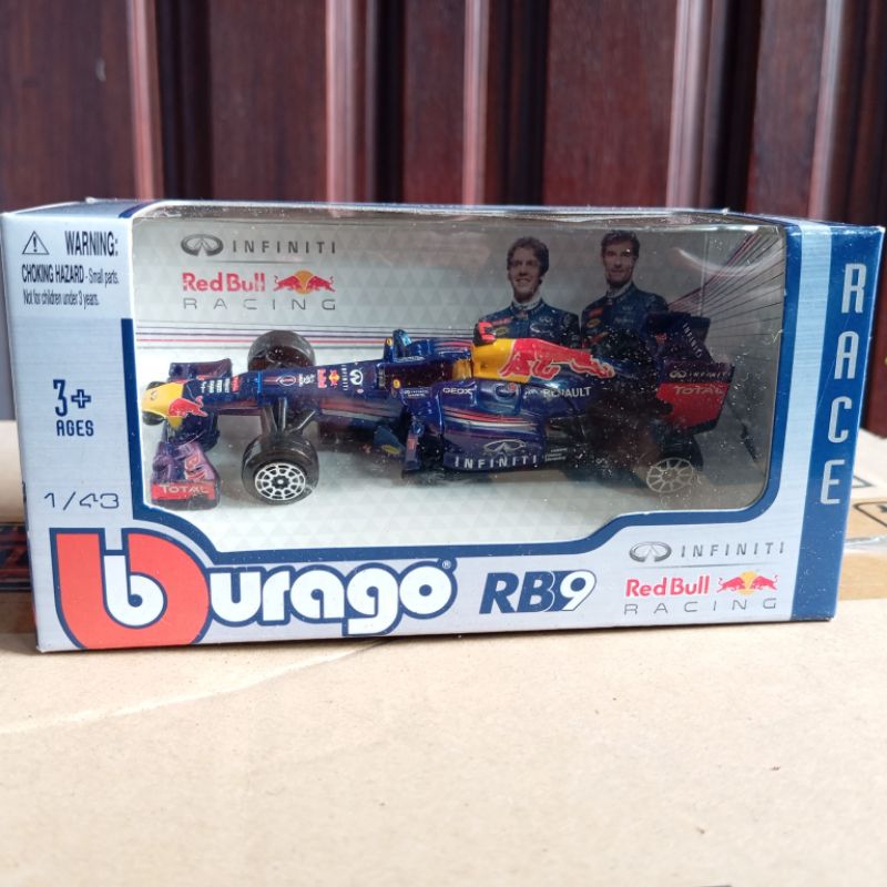 Burago RB9 red bull racing formula 1 F1 blue racing car Sebastian ...