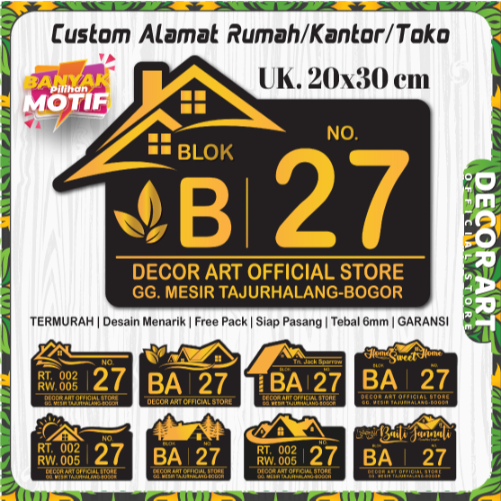 DecorArt 30x20 Cm - Custom Wall Decoration Number Address House / Shop ...