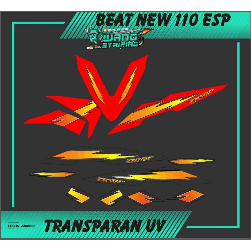 Striping STICKER BEAT NEW 110 ESP TRANSPARENT LIST LIVERY LIGHTNING ...