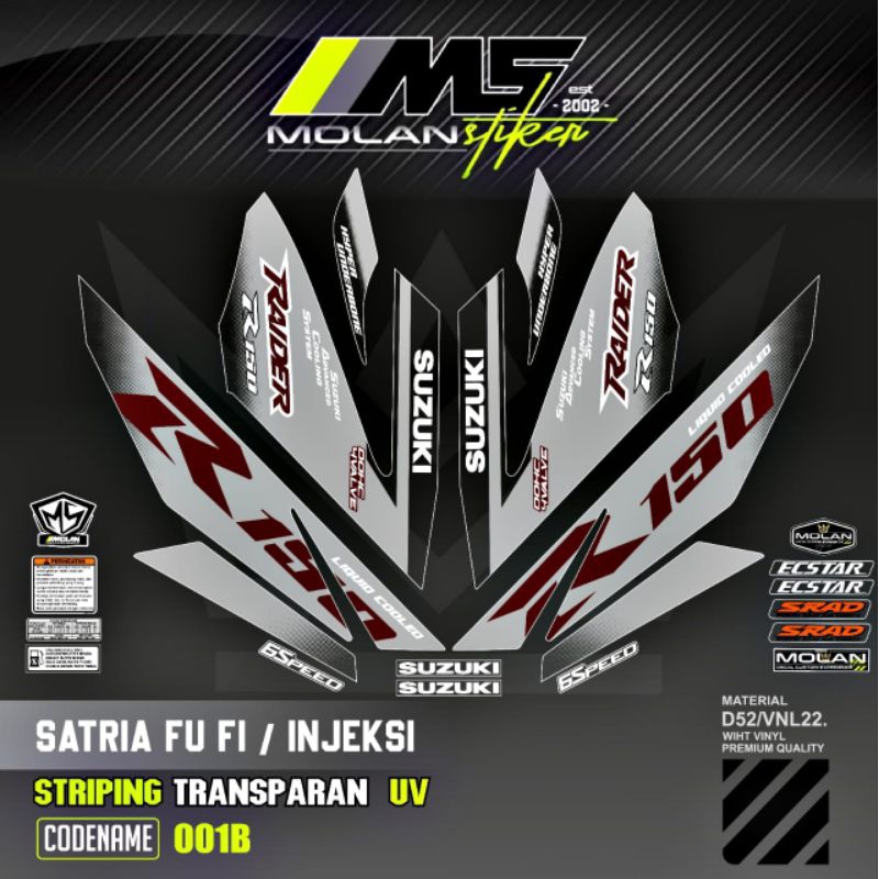 Decal Sticker Striping Variations Transparent Uv Satria Fu Fi injection ...
