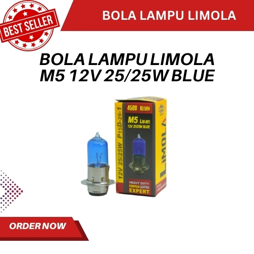 FRONT LIGHT BULB / LIMOLA M5 BLUE MOTORCYCLE BULB (12V / 25W) 1 PCS ...