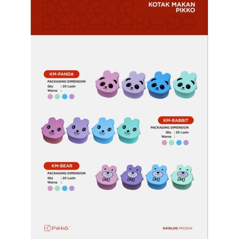 Pikko Lunch Box/Buk Box/Character Plastic Dining Box 500 Ml | Shopee ...
