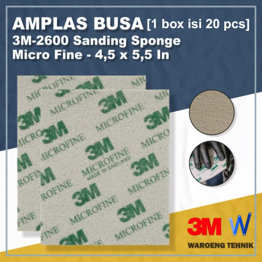 3m 2600 Sanding Sponge Micro Fine [4.5 x 5.5 x 3/s 16 Inch] - Sandpaper ...