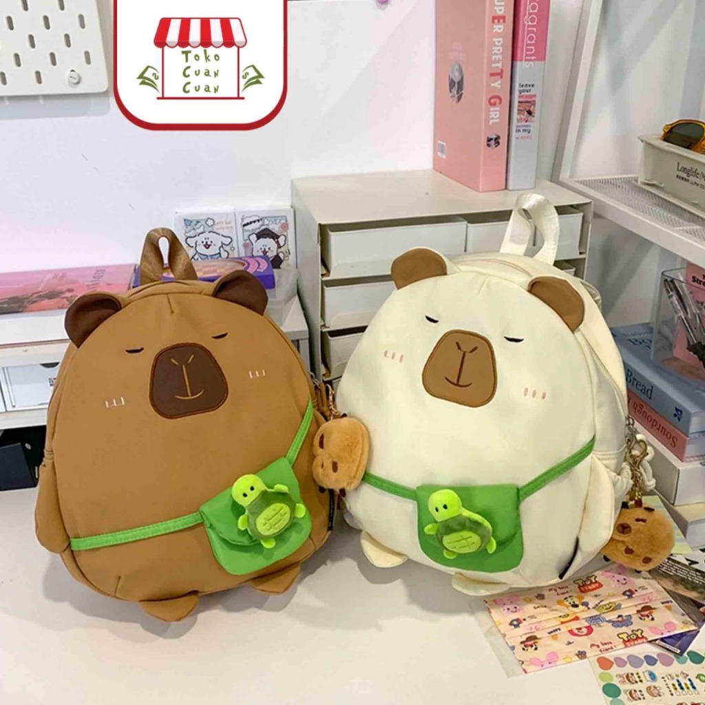 TCC Capybara Turtle Backpack Slingbag Cute Sling Bag Children's School ...