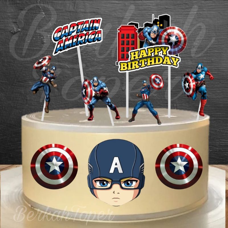 Captain America topper, cake topper, Captain America character topper ...