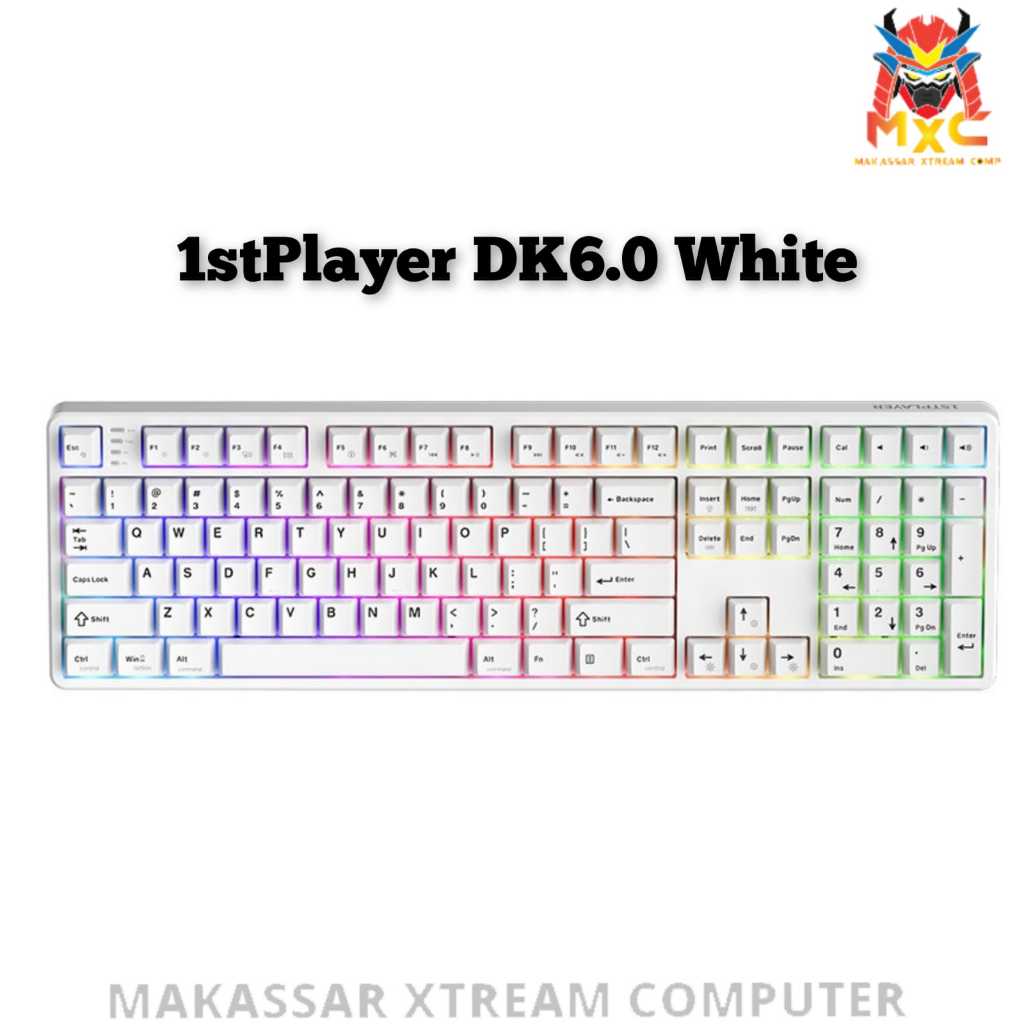 1STPLAYER DK6.0 White Full Size Mechanical Keyboard Blue Switch Structure Gasket | Shopee ...