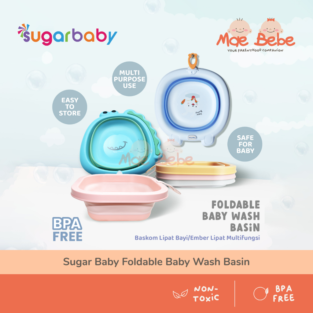 Sugar Baby Foldable Baby Wash Basin Multi-Purpose Folding Bucket Basin ...