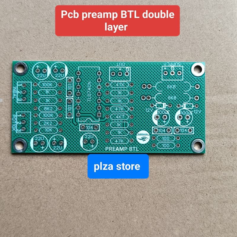 Double layer BTL pre-Amp Pcb suitable for class D or AB | Shopee ...